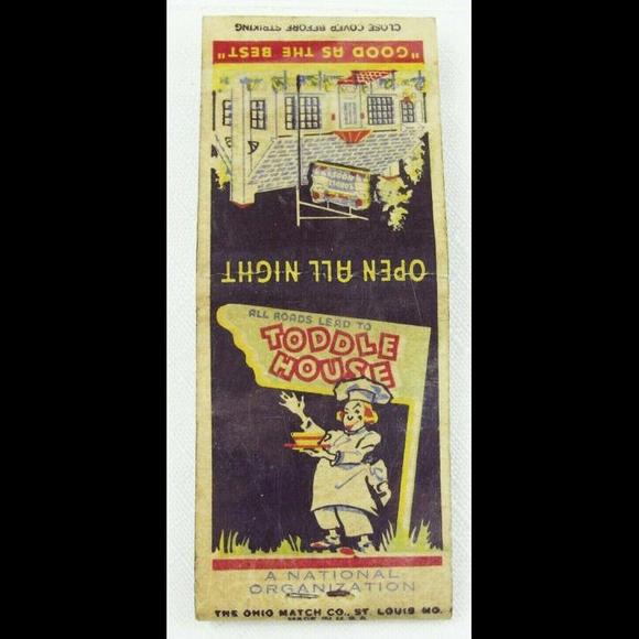 Other | Vintage 194s Matchbook Cover Toddle House Restaurant ...
